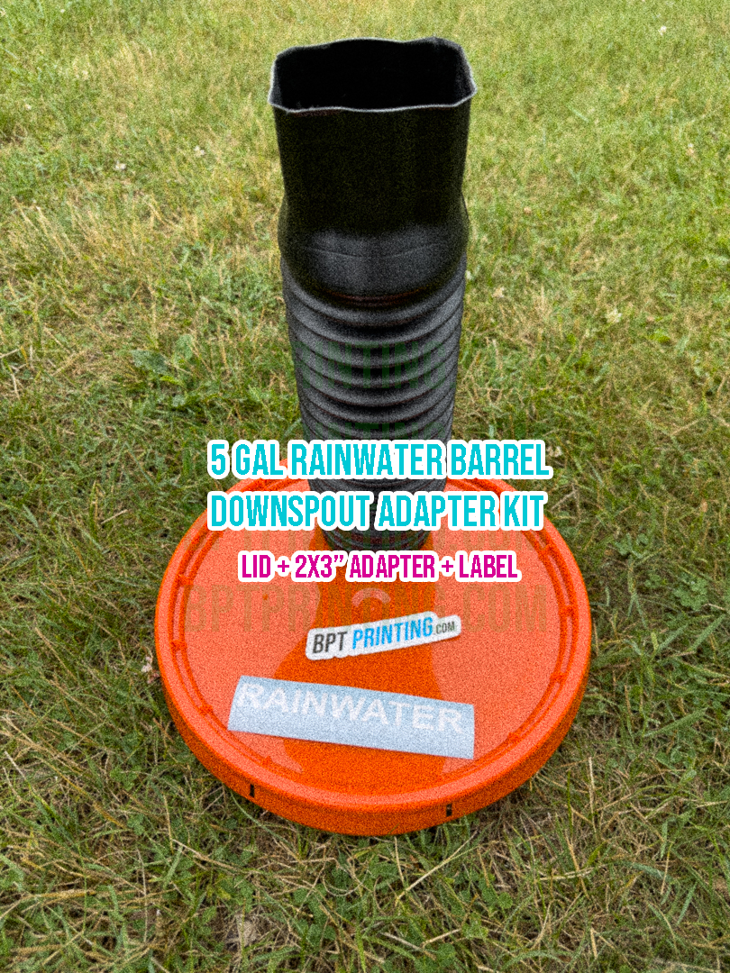 5 Gallon Rainwater Collection Bucket Downspout Adapter Lid System Kit ...